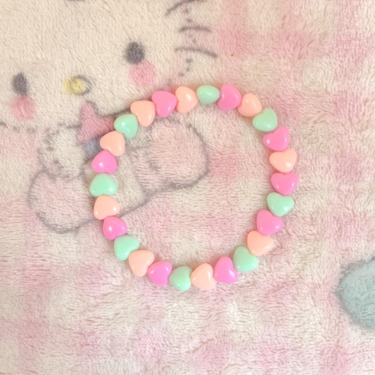 super cute pastel heart bracelet! perfect to... - Depop