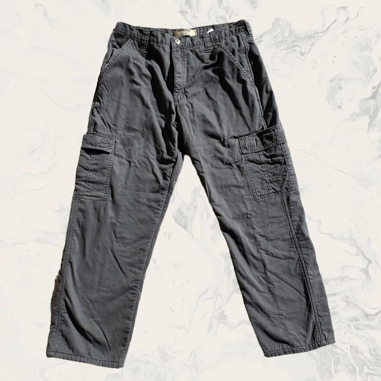 Wrangler grey cargo pants with lining inside Size:... - Depop