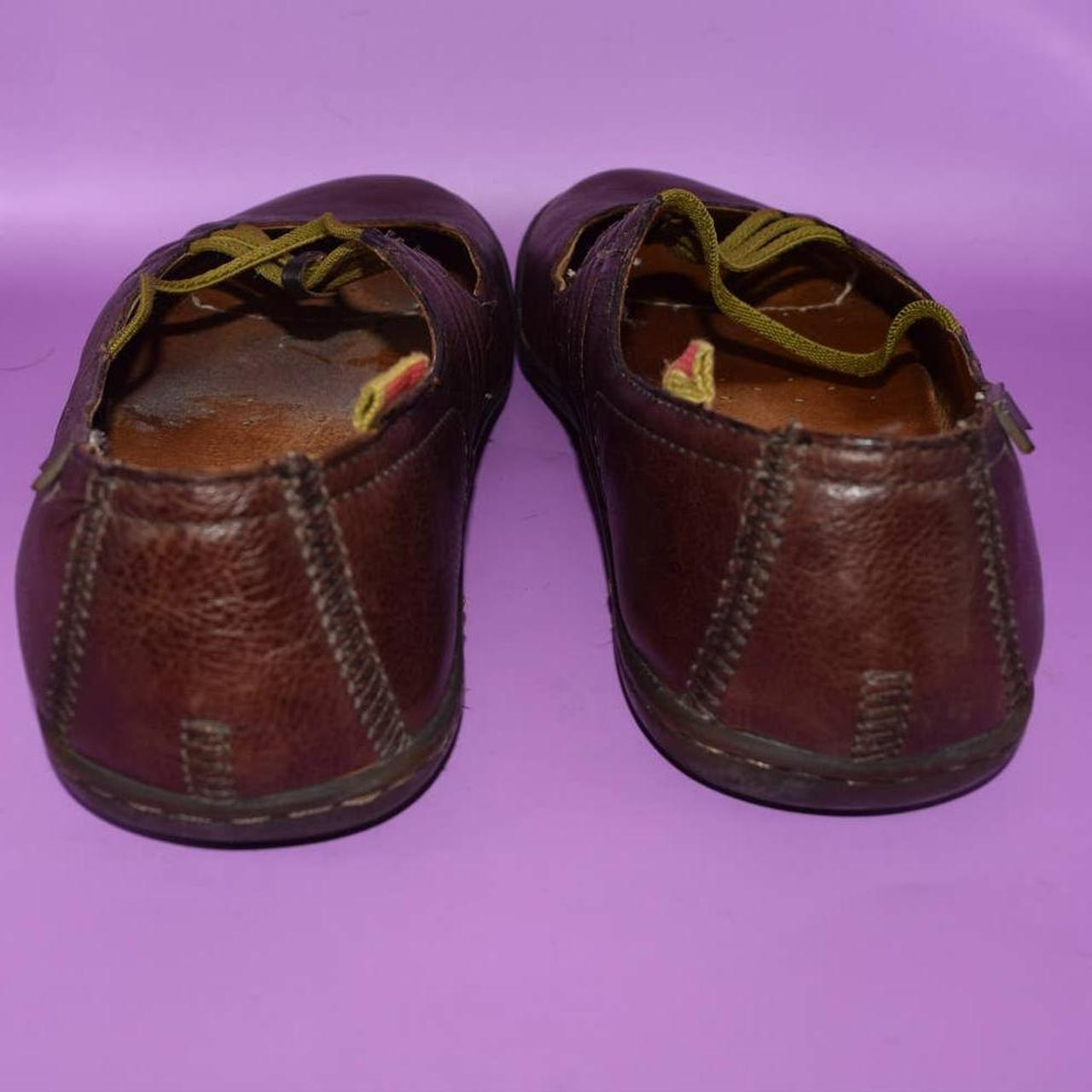 Camper Brown Leather Round Toe Flat - 36 / 5.5 Size... - Depop
