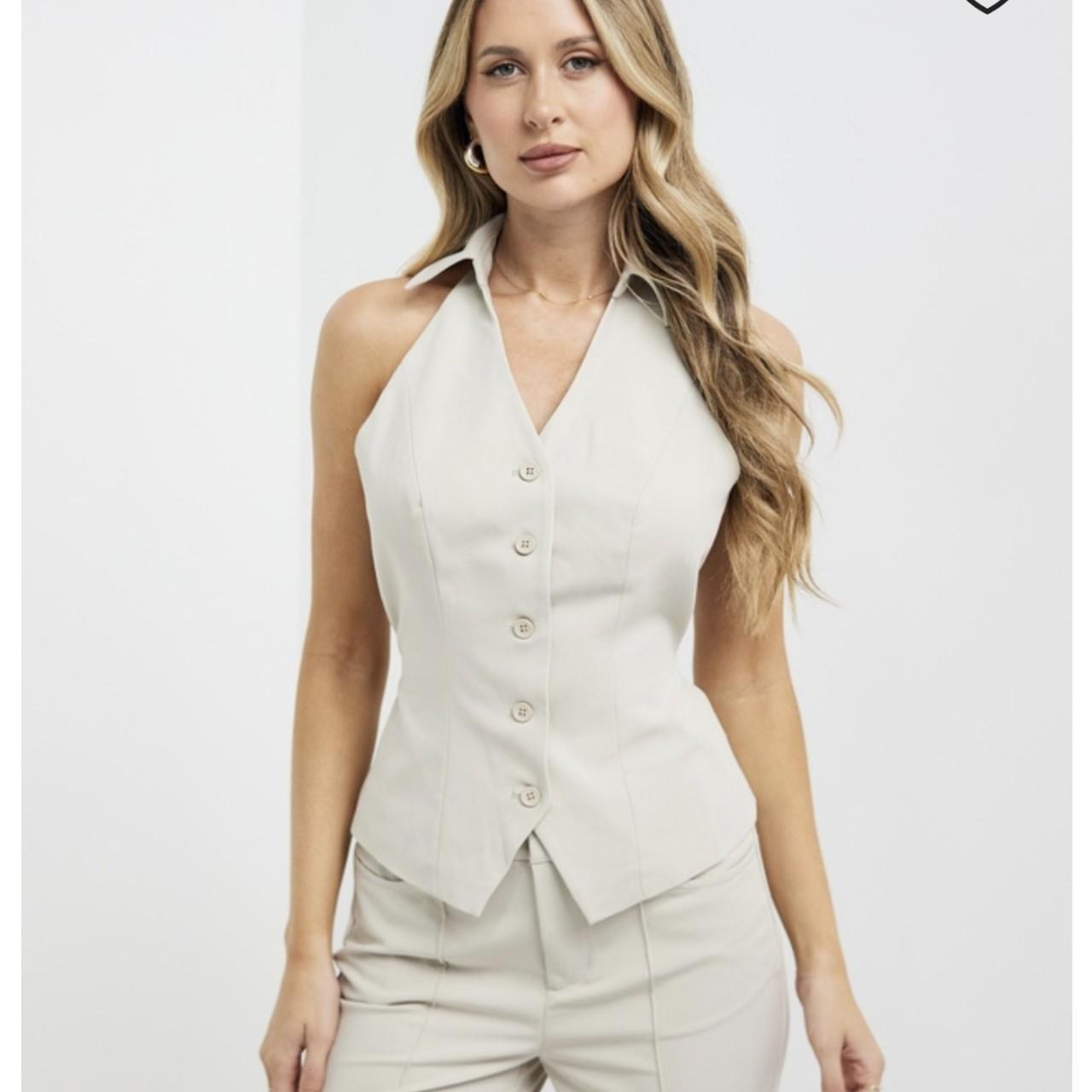 Darling Dandy Tailored Halter Vest Size 6 Colour... - Depop