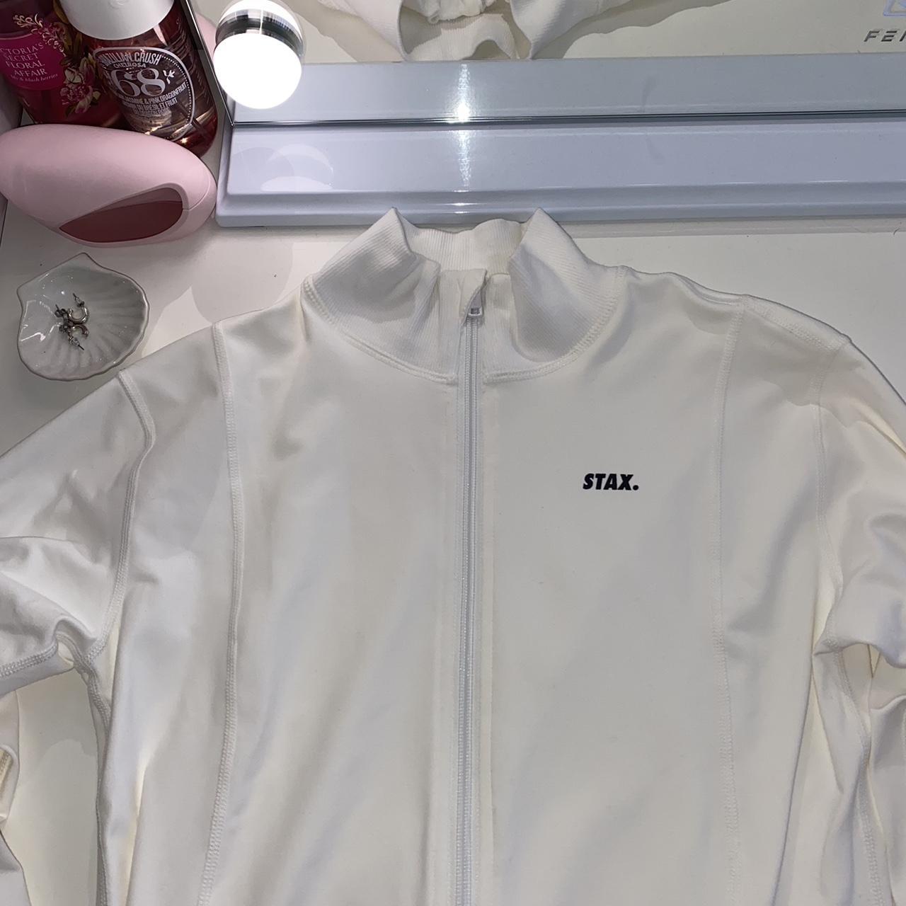 White Stax tight fit jumper OG price: $100 - Depop