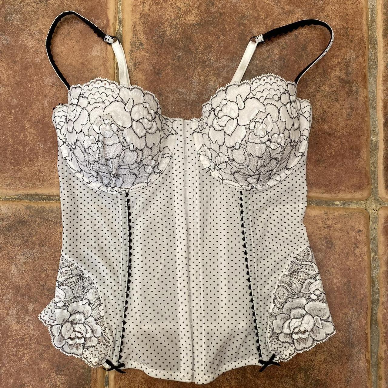 White and black corset Best for size 10/12, cup... - Depop