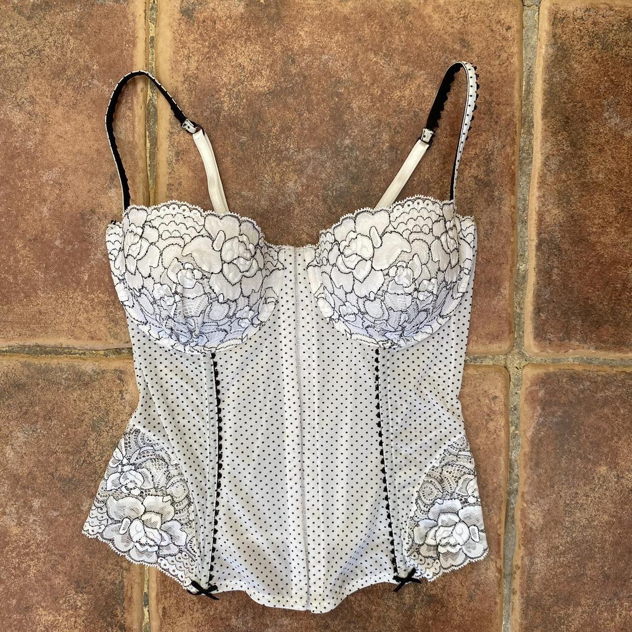 White and black corset Best for size 10/12, cup... - Depop