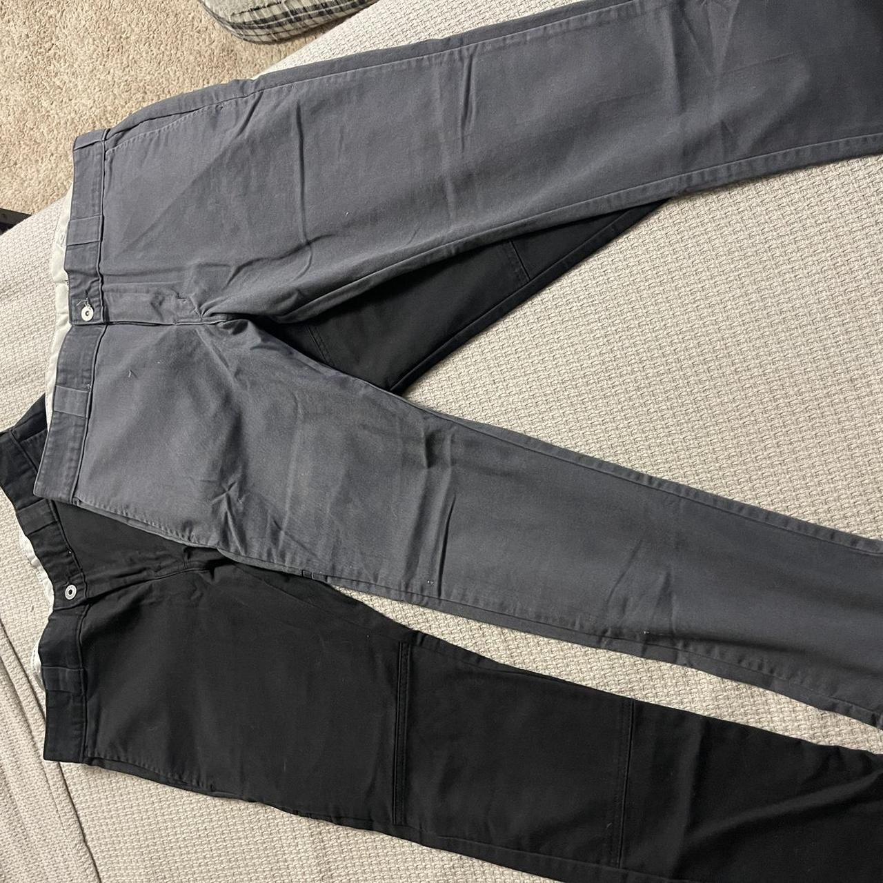Black and gray skinny straight dickies pants sold as... - Depop