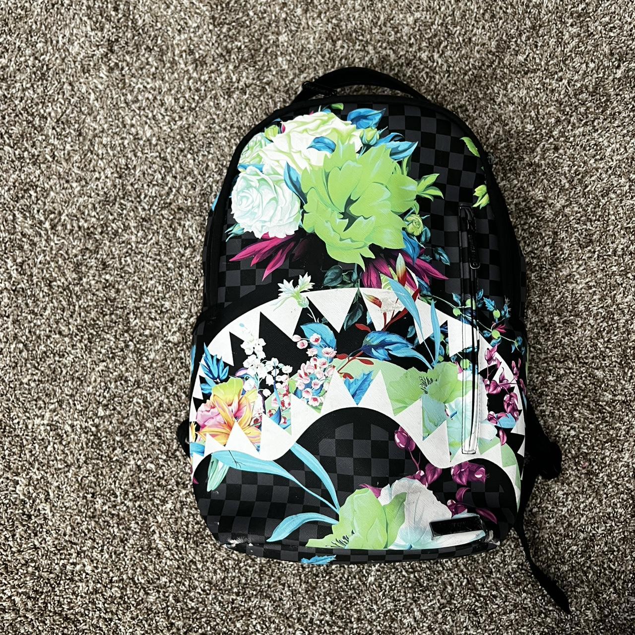 Black and multi-coloured sprayground backpack #backpack | Depop