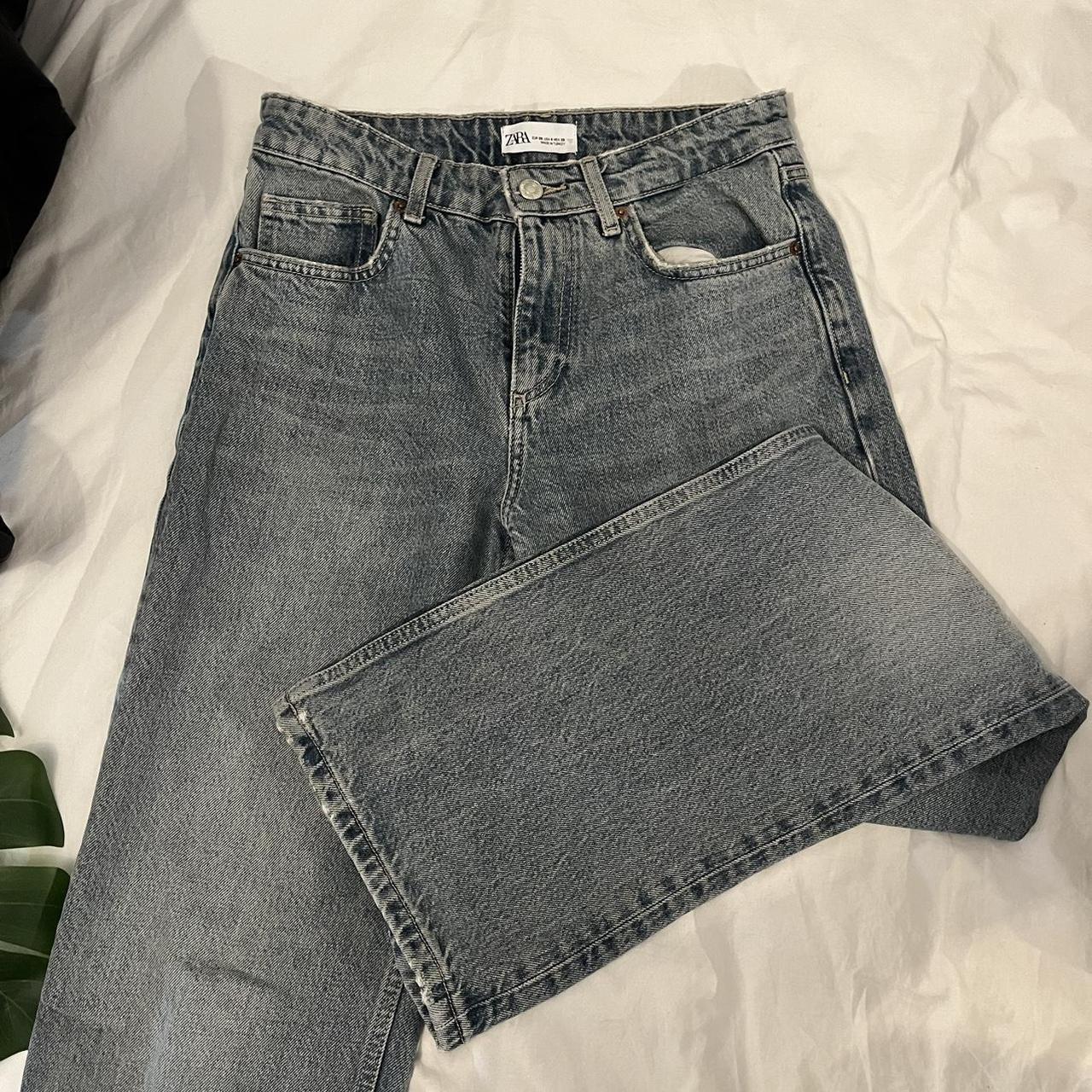 Zara blue denim jeans - mid rise straight leg style - Depop