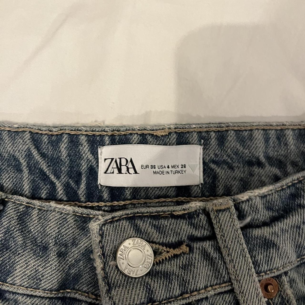 Zara blue denim jeans - mid rise straight leg style - Depop