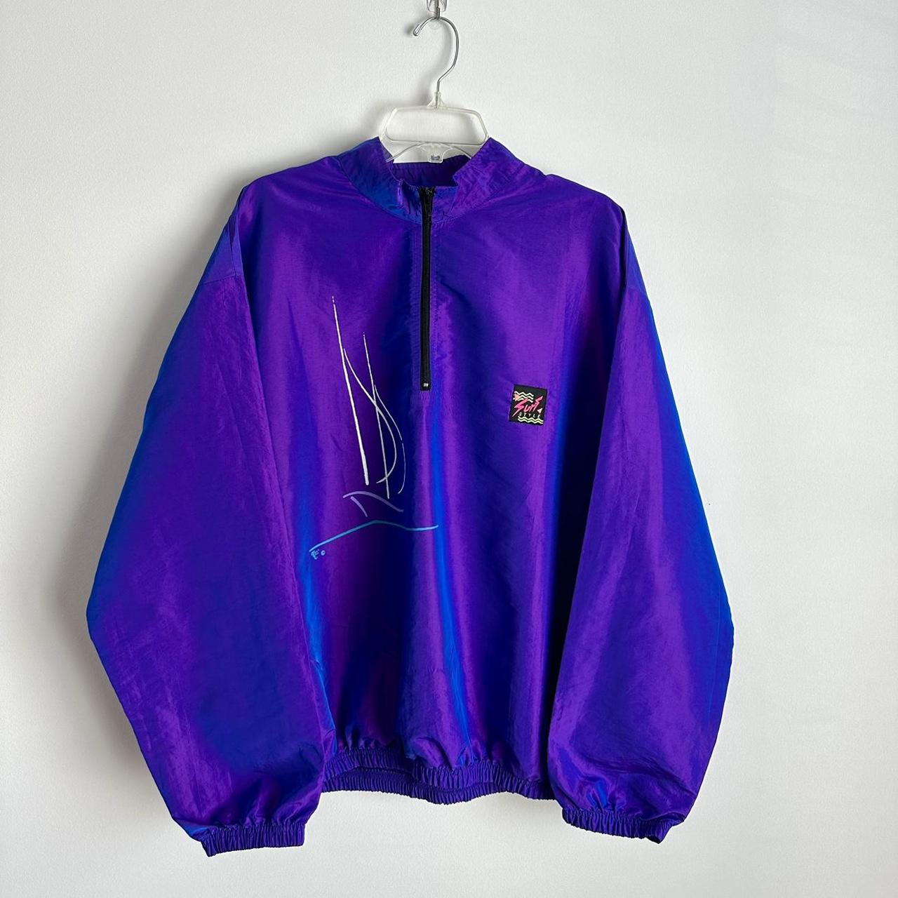 Vintage 90s Surf Style Windbreaker Size: Tagged one... - Depop