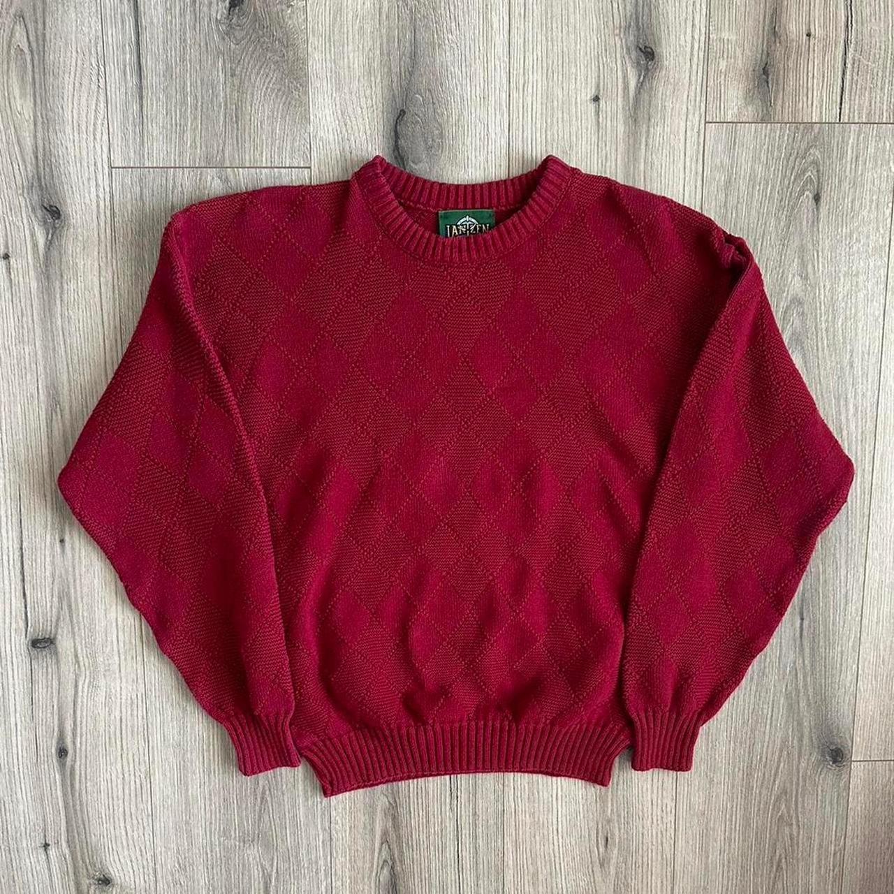 Vintage 90s Jantzen Red Sweater Size: Large Dm with... - Depop