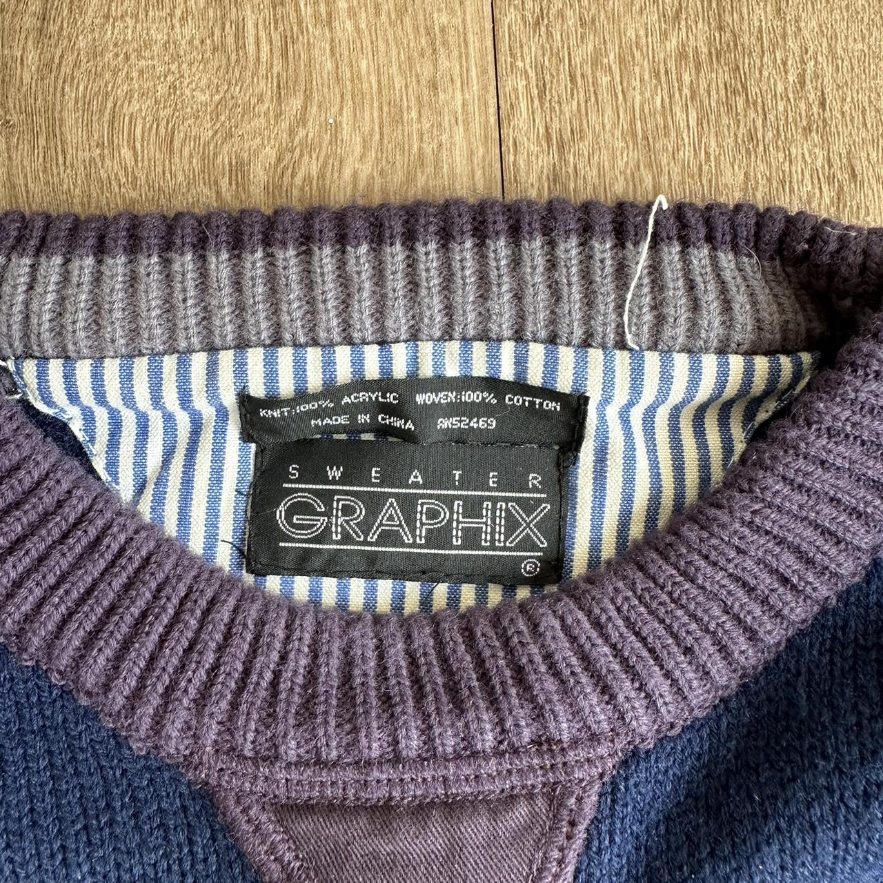 weather graphix striped knit sweater - Depop