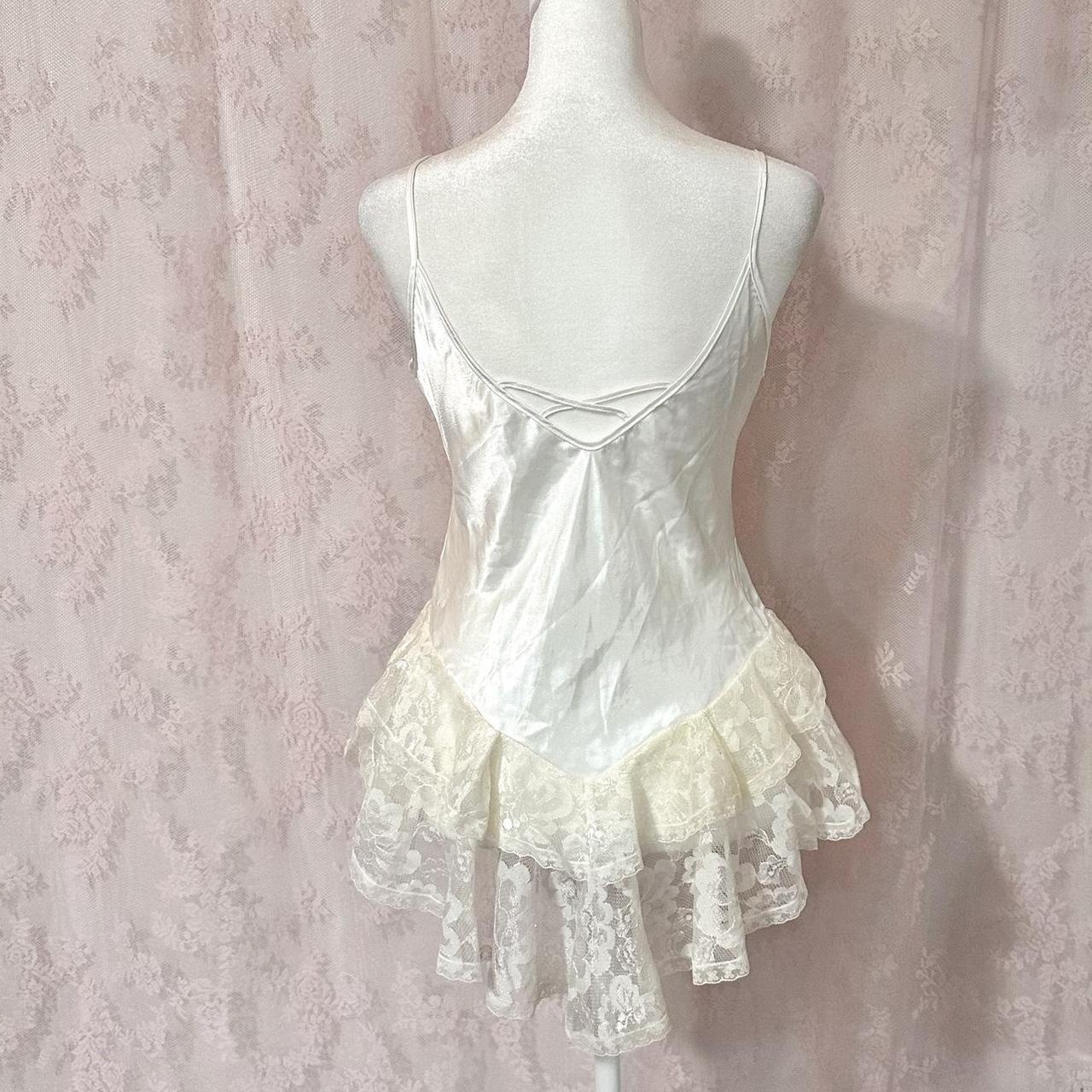 Balletcore white cream lace teddy °&+° Flat... - Depop