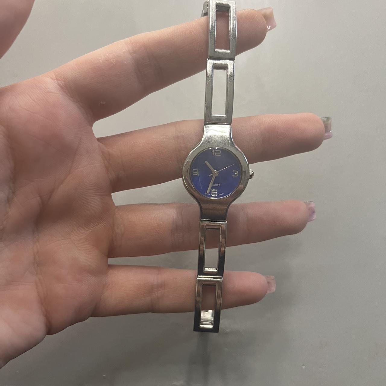 Gorgeous deep blue faced quarts watch with open... - Depop