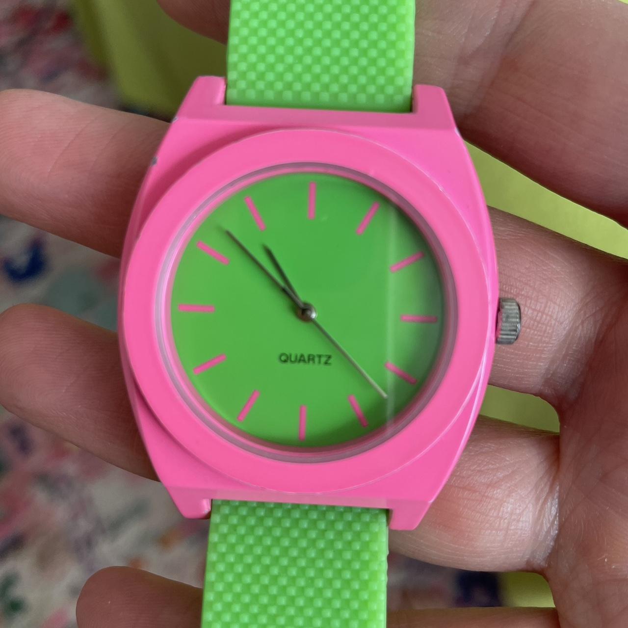 Green + Pink Quartz Watch New battery... - Depop