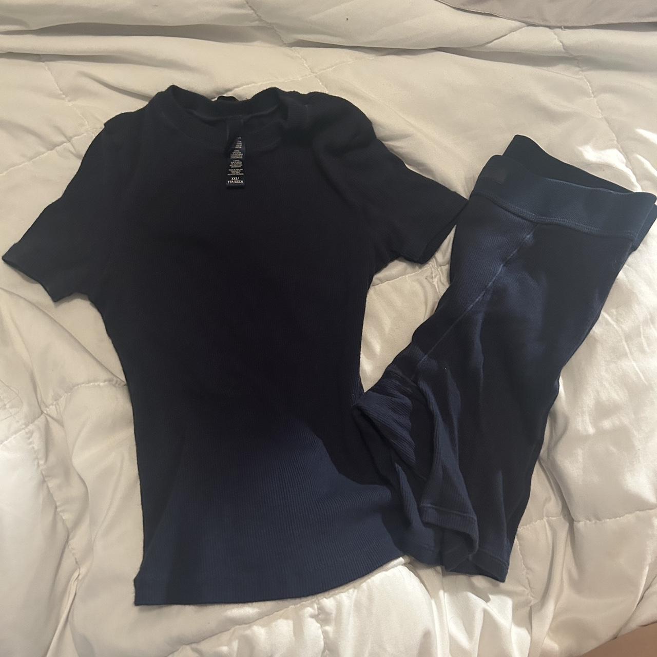 limited edition navy skims cotton rib set... - Depop