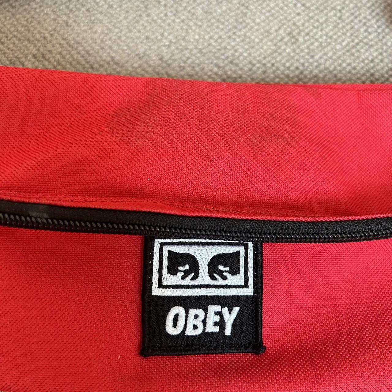 Obey red fanny pack: bum bag Mark on top shown in... - Depop