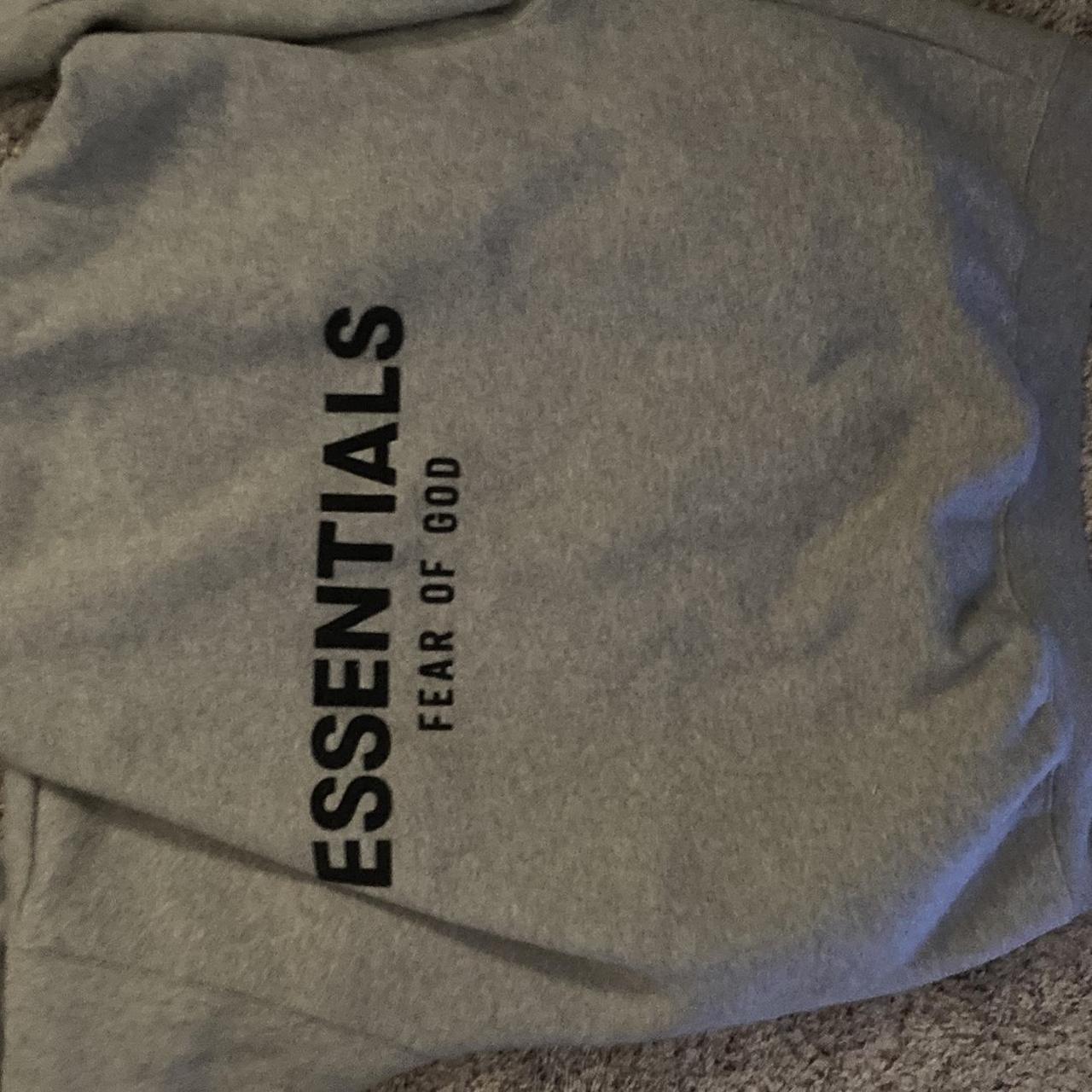 essentials grey/gray hoodie size small not worn at all - Depop