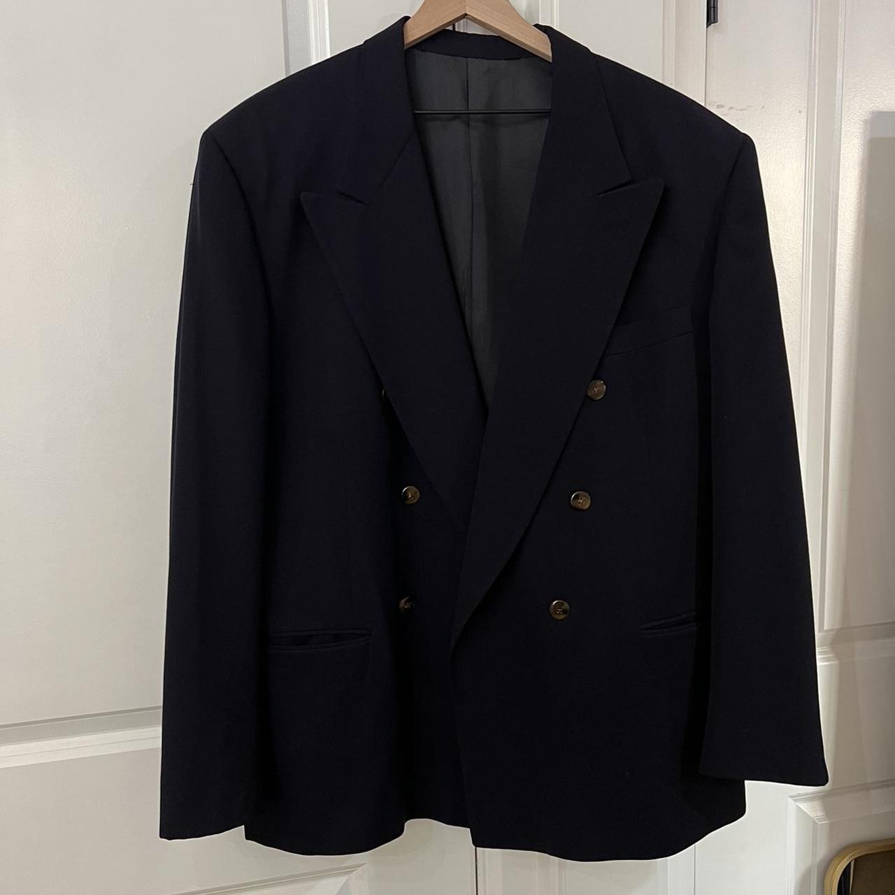 Givenchy Men's Navy and Blue Coat | Depop