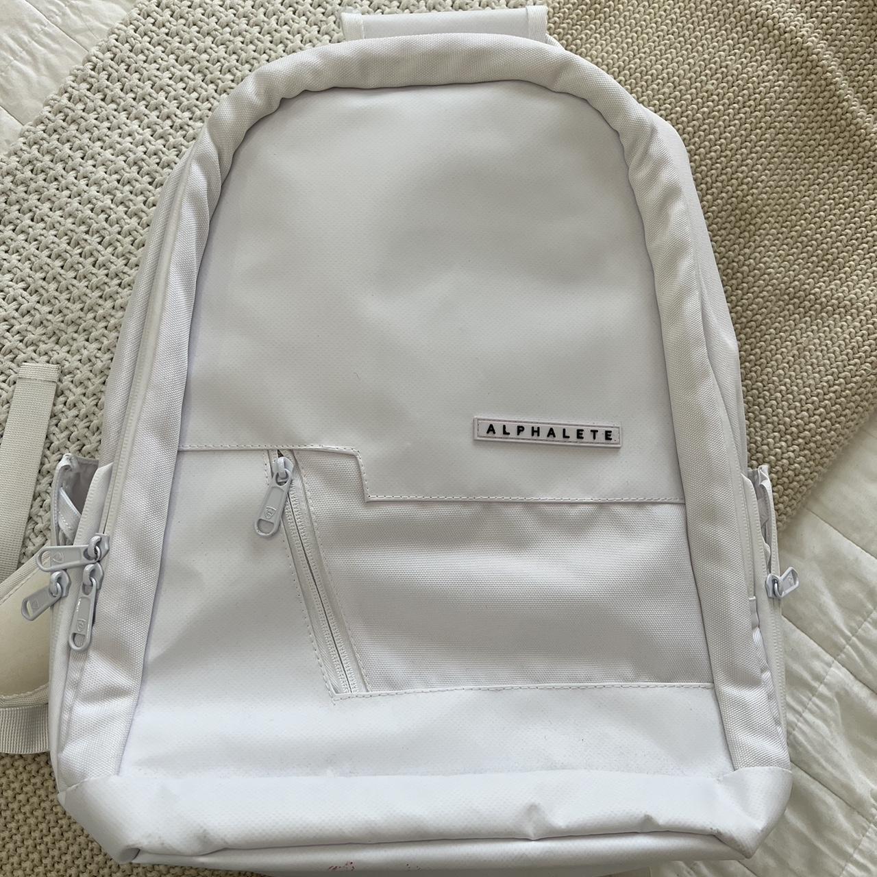 Alphalete white backpack mens women’s Spot on the... - Depop