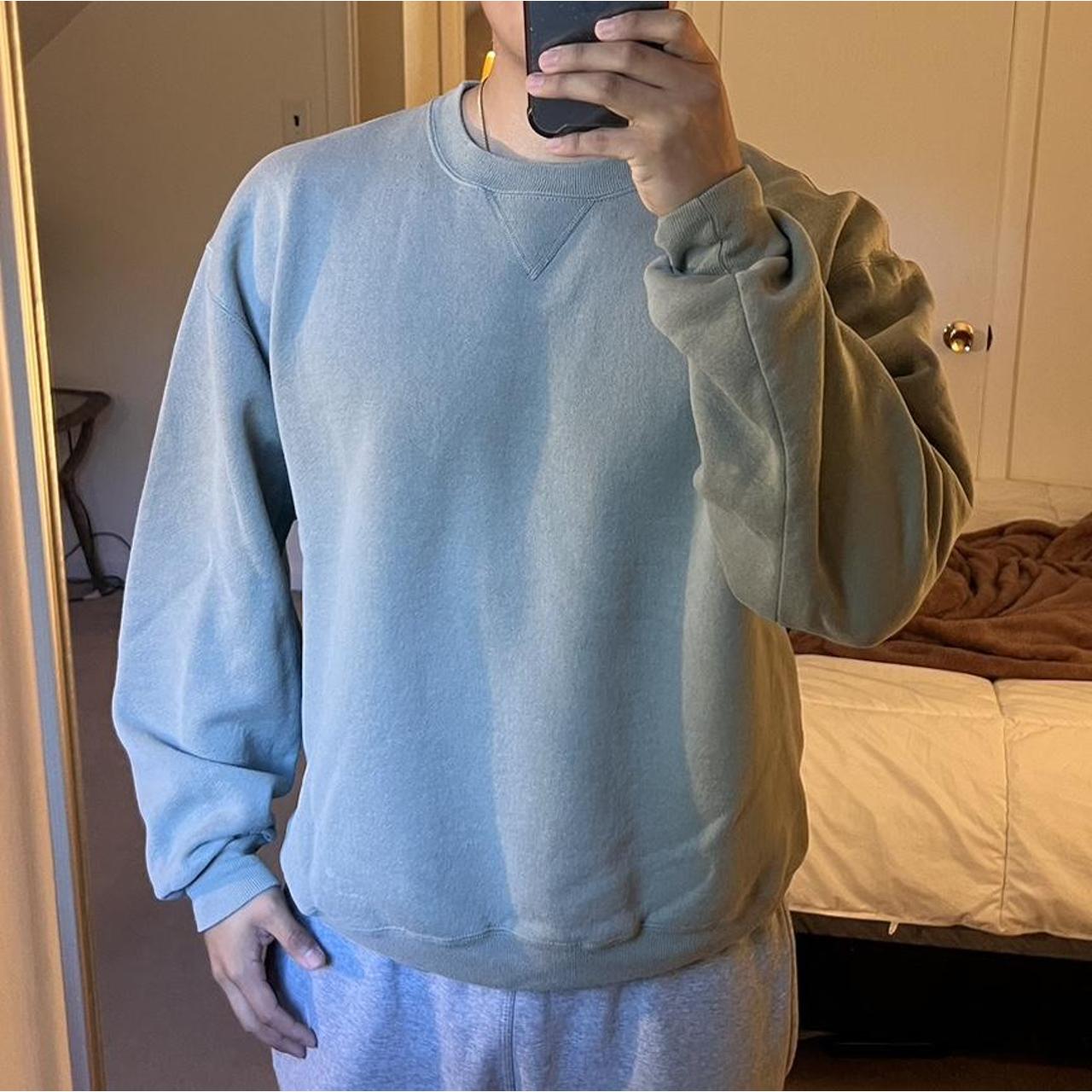 Vintage Light Green Russell Blank Crewneck! - Size :... - Depop