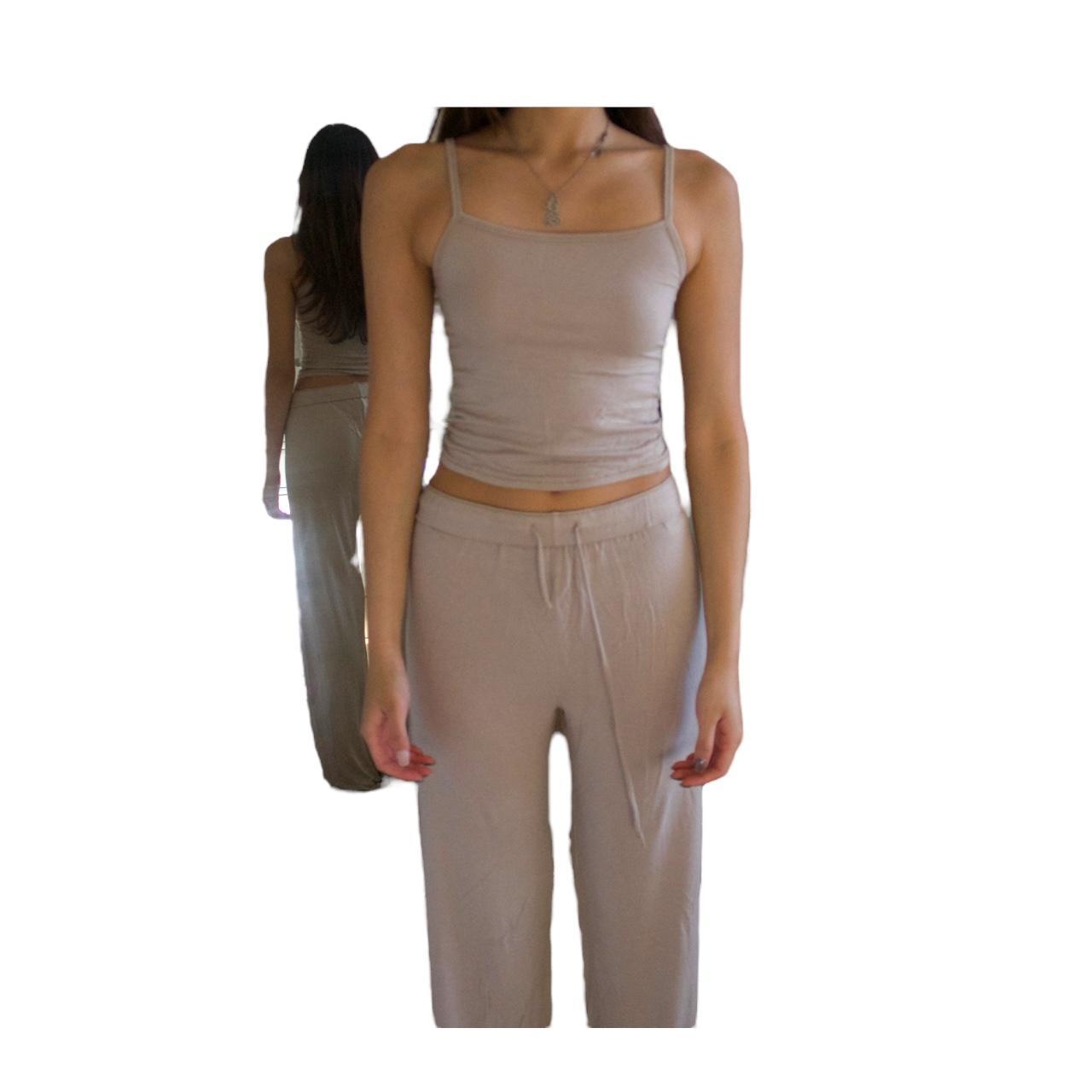 "🔥 CUTE! u neeeeeed this beige lounge pj tank and... - Depop