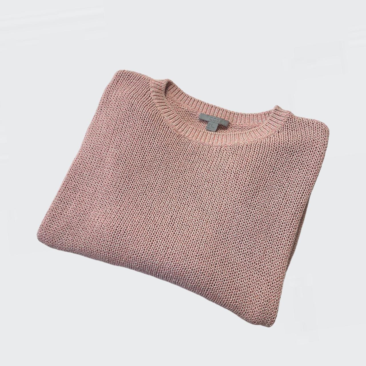 COS Waffle Knit Jumper - Size M • Pink • Roundneck... - Depop