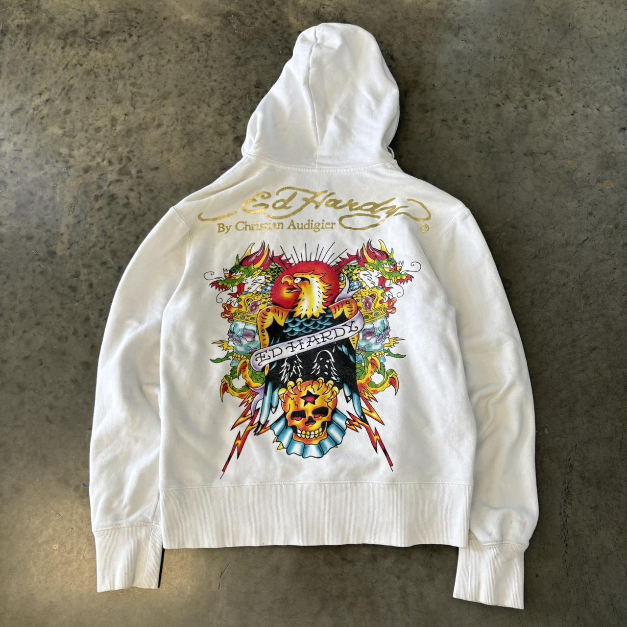 Women’s RARE Ed Hardy Hoodie Condition -... - Depop