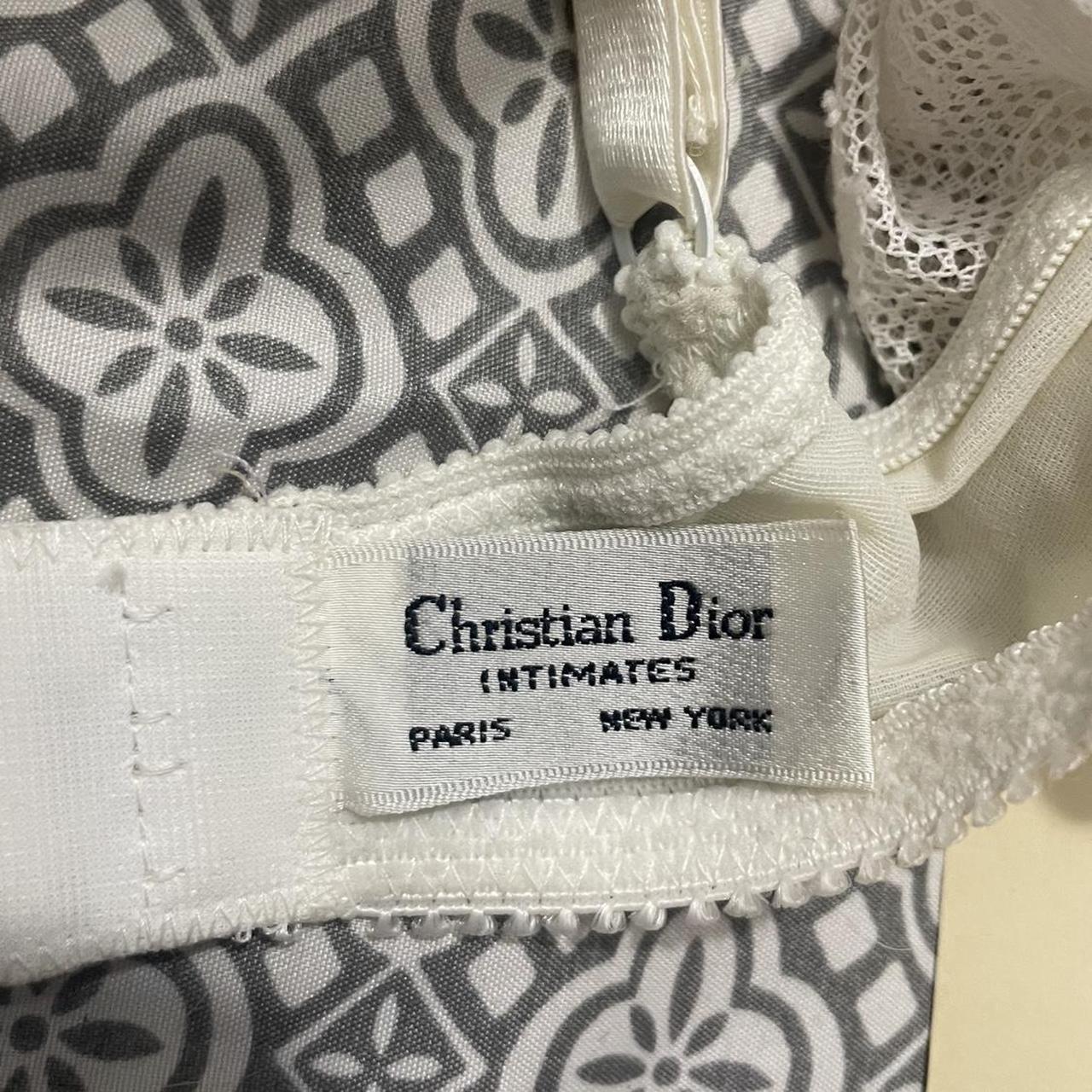 Christian Dior Women's Cream and White Bra | Depop
