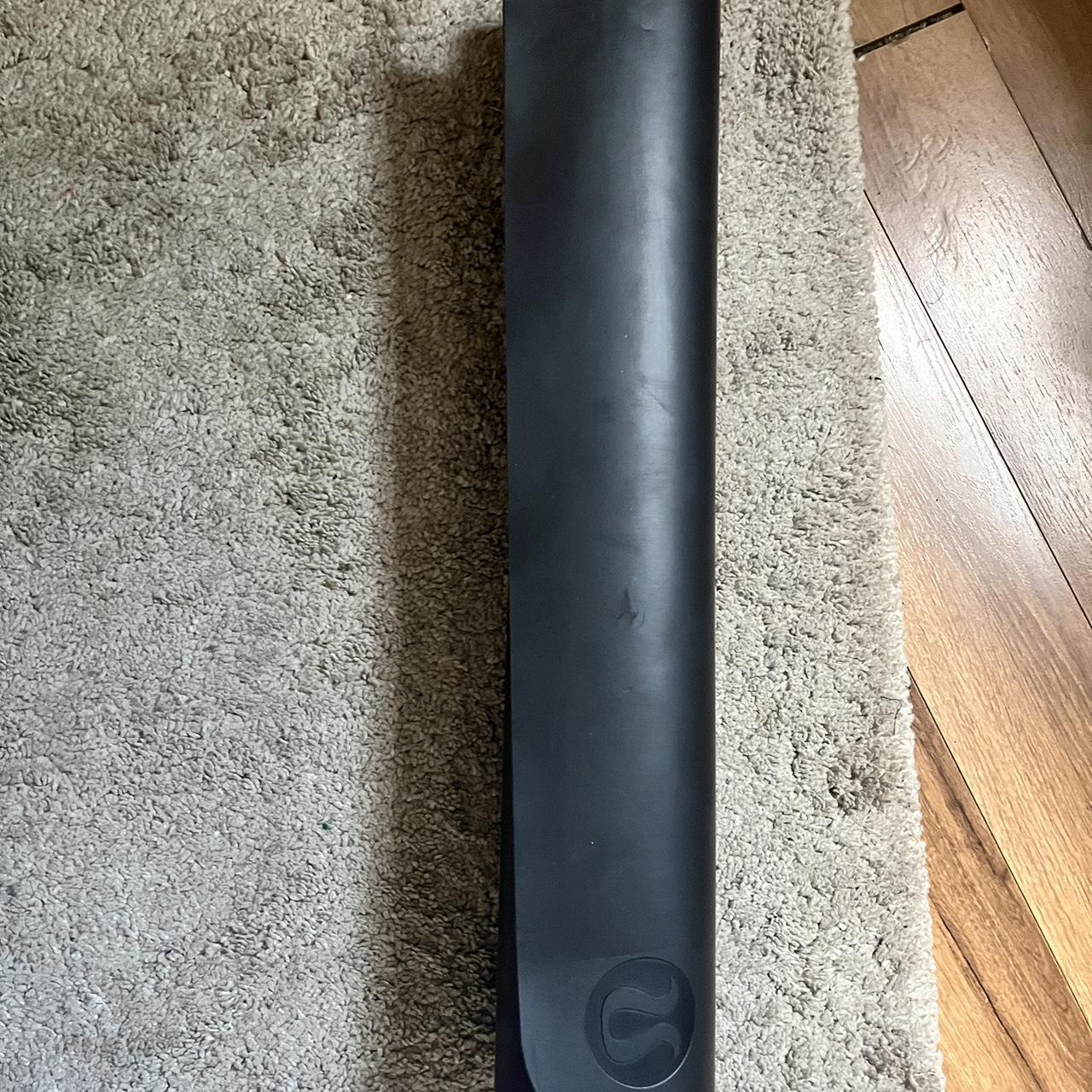 Black Rubber Lululemon Yoga Mat Gently Used 3mm thick - Depop
