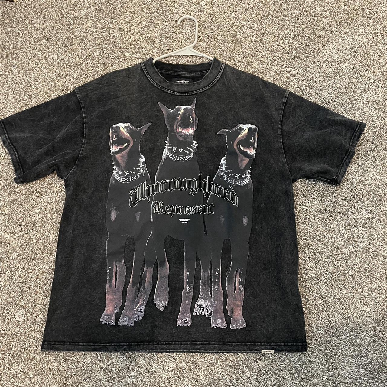Represent Oversized Washed Black Hound Shirt - Depop