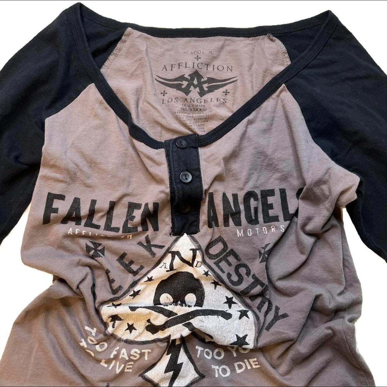 AFFLICTION FALLEN ANGEL TEE 🦇 worn- like new ⋆ ⋅ ⋅... - Depop