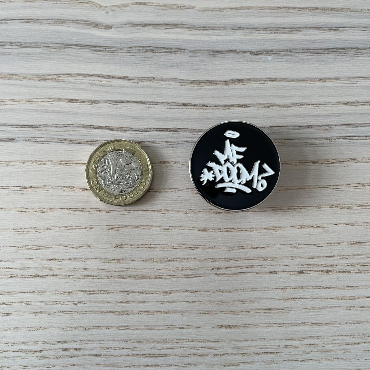 MF DOOM pin badge * Pound coin is for size... - Depop