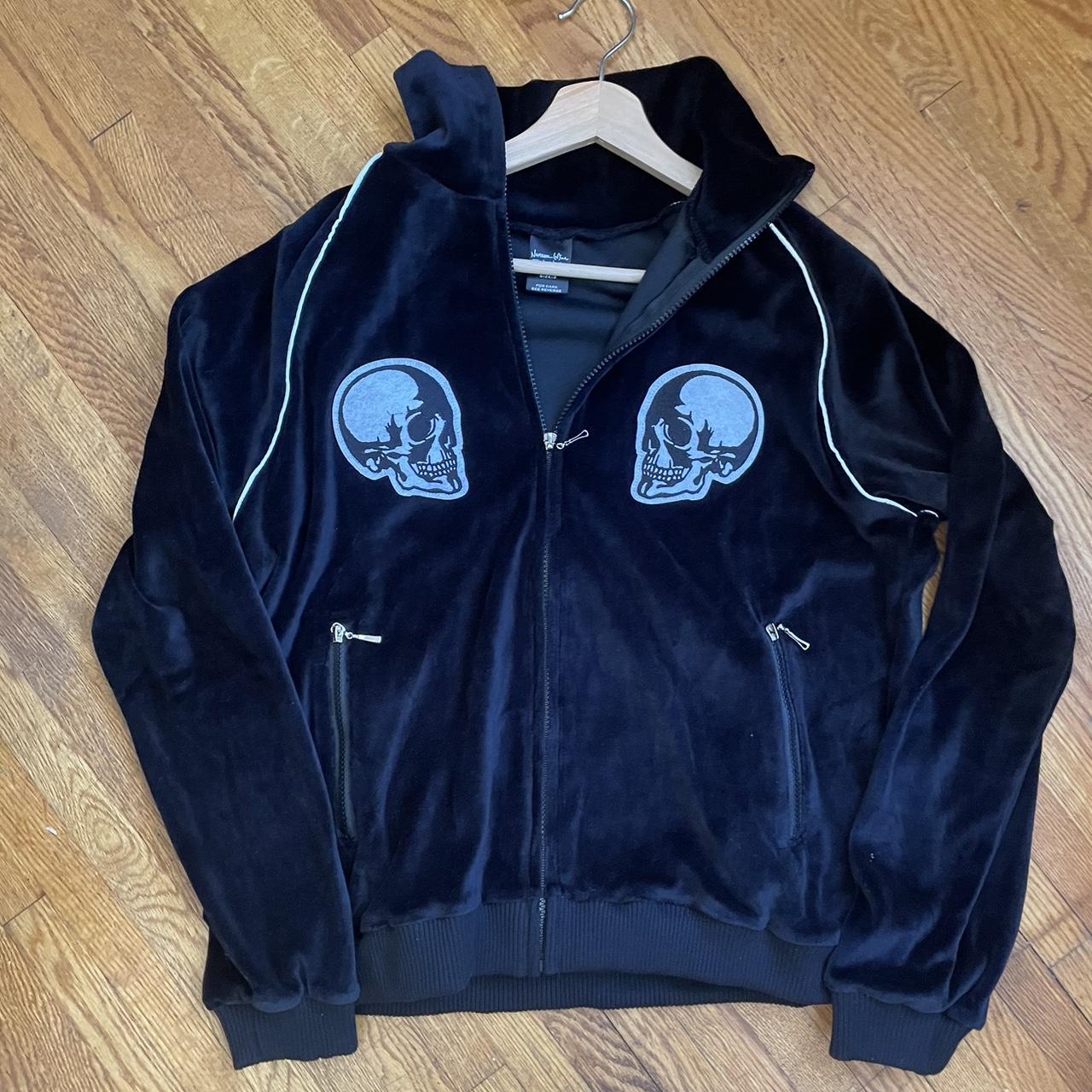 Number (n)ine double skull velour track jacket -... - Depop