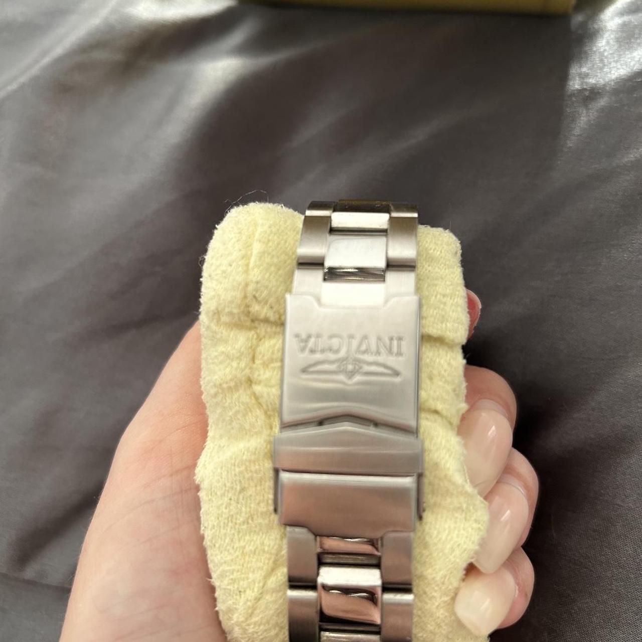 Invicta Men's Silver and Black Watch | Depop