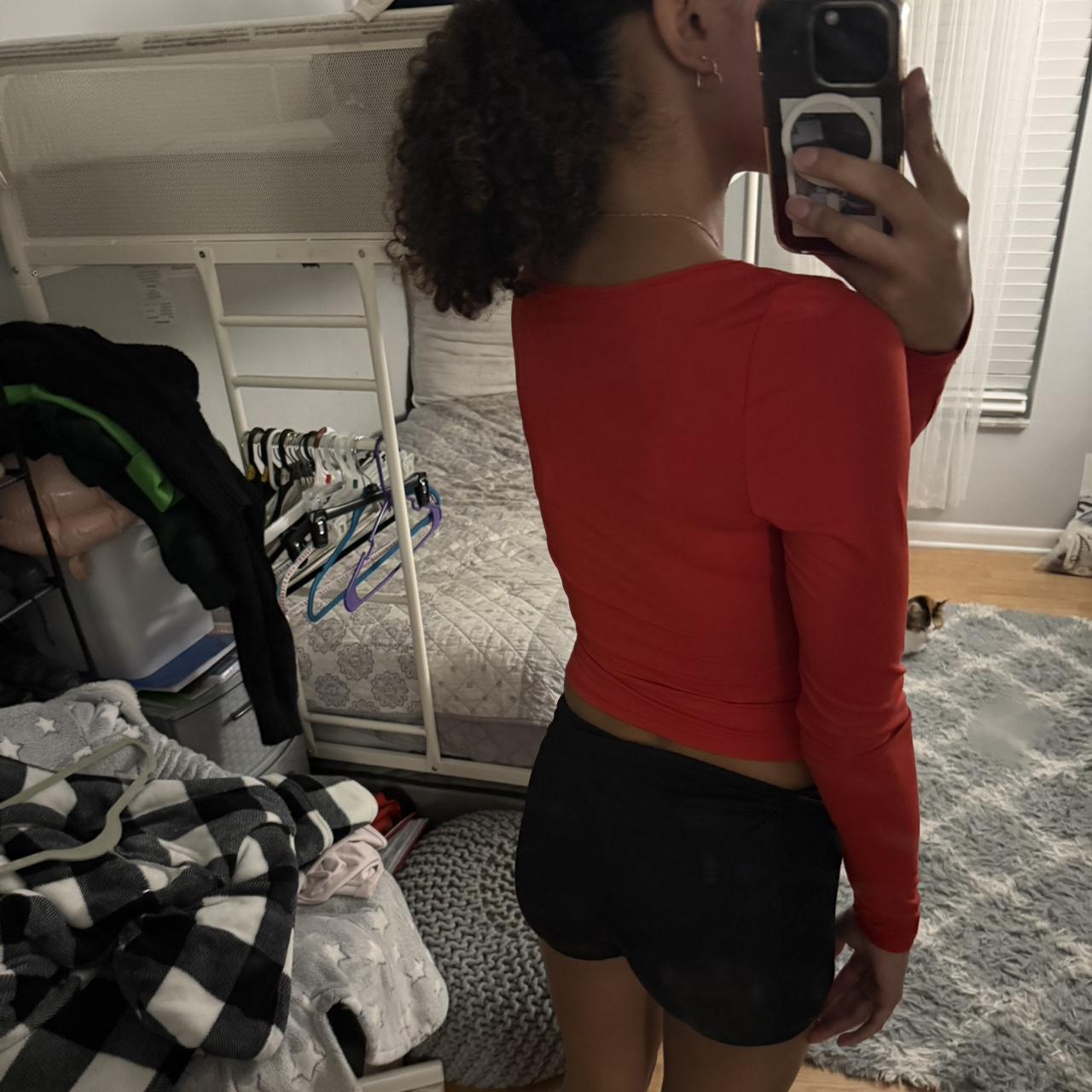 red double lined long sleeve top red, long sleeve,... | Depop