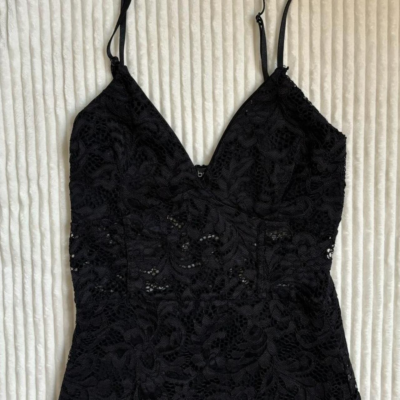 Boo boo black lace mini dress Size 6 - Depop