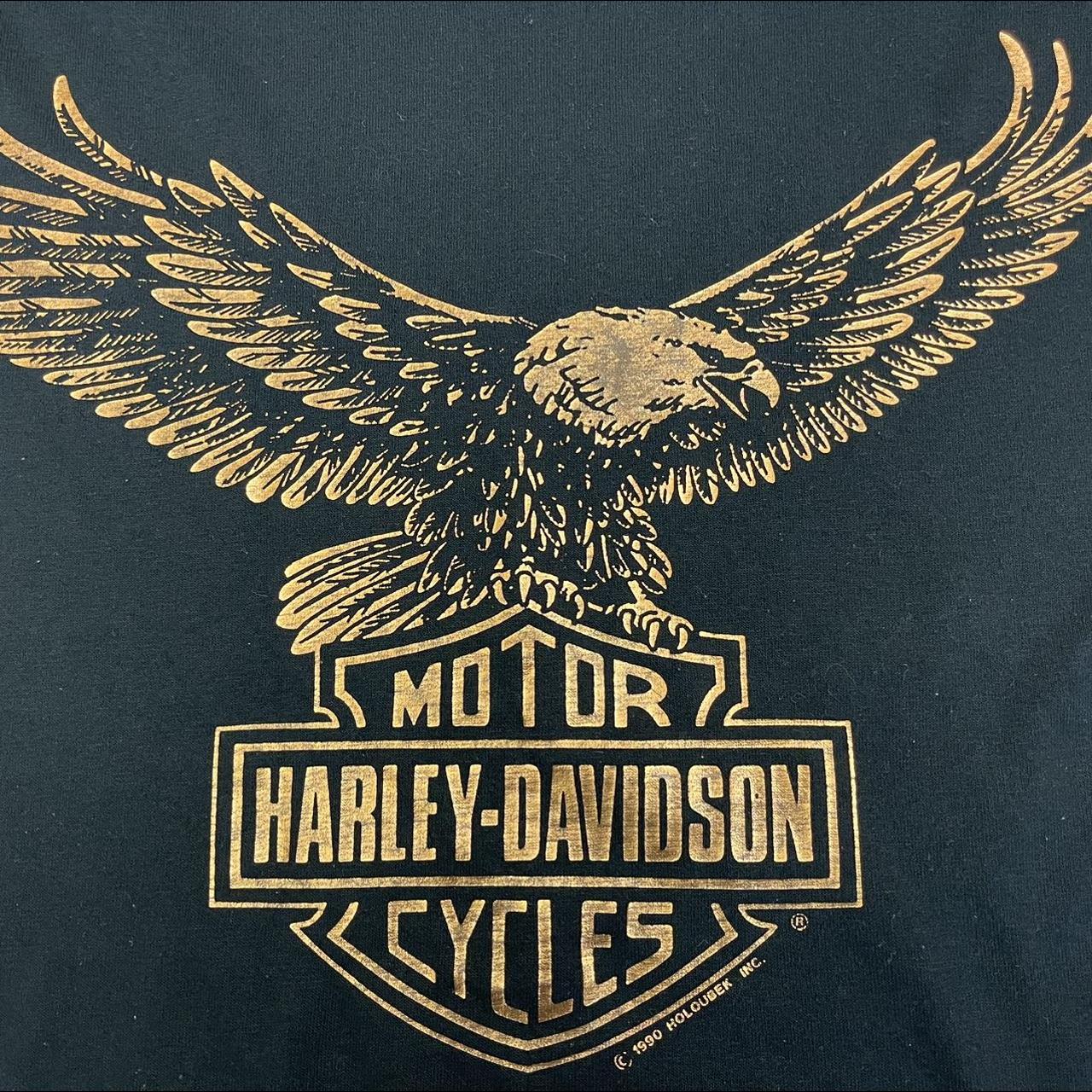 Vintage Harley Davidson Copper Foil Eagle Logo... - Depop