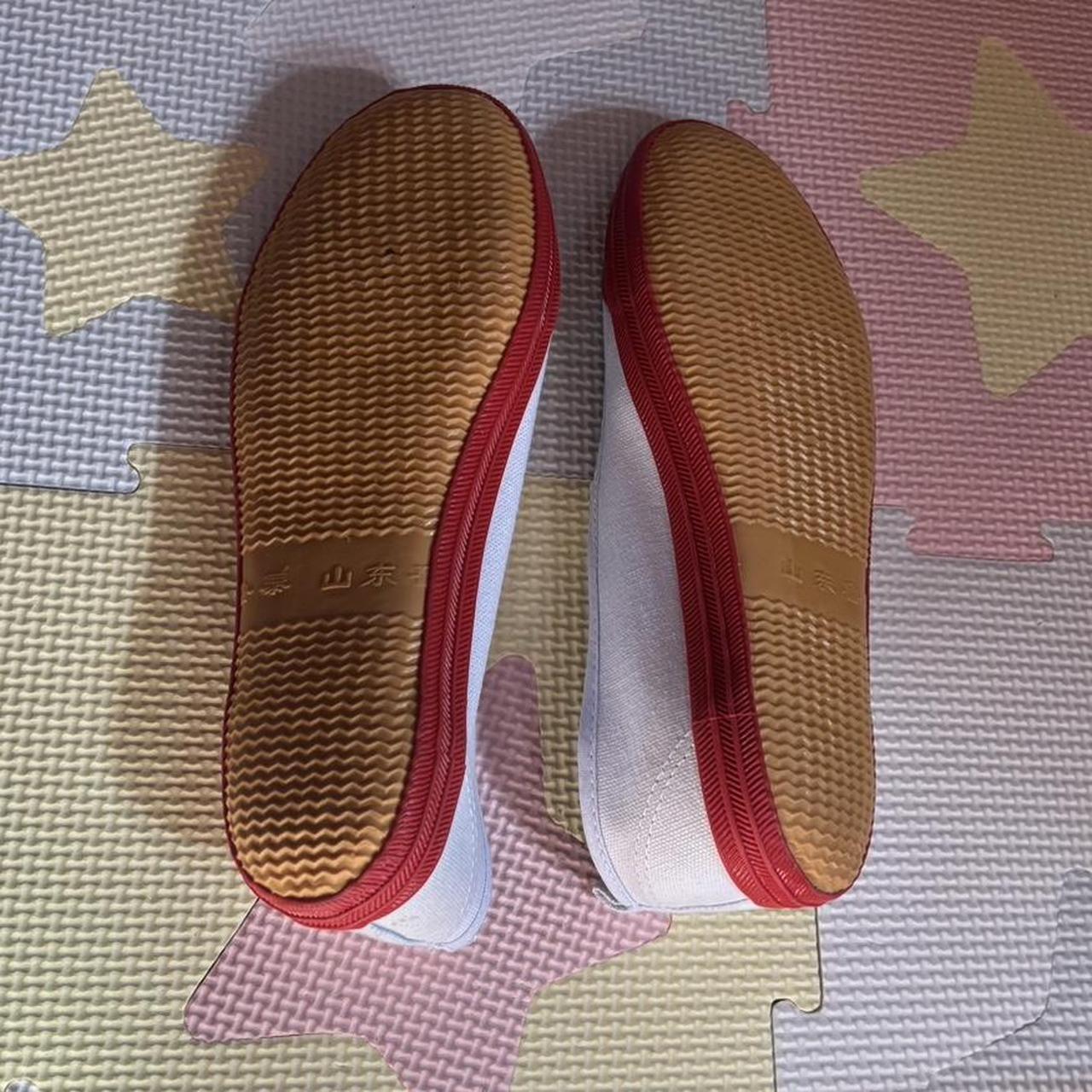 red and white Japanese indoor shoes/uwabaki never... - Depop