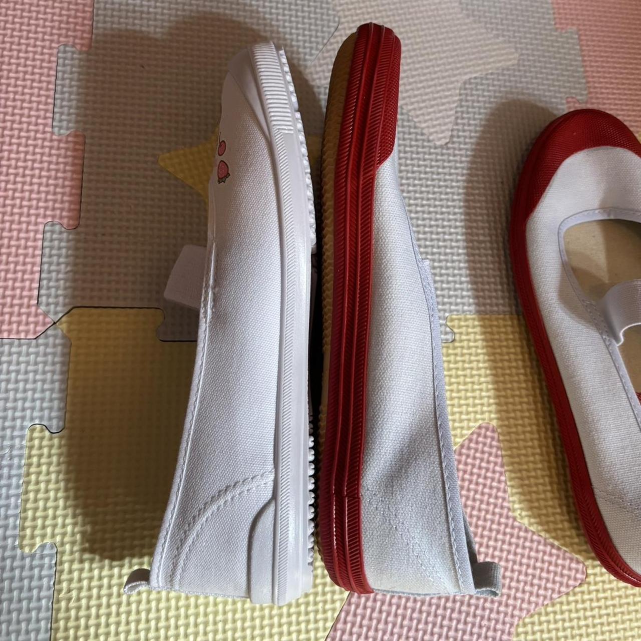 red and white Japanese indoor shoes/uwabaki never... - Depop
