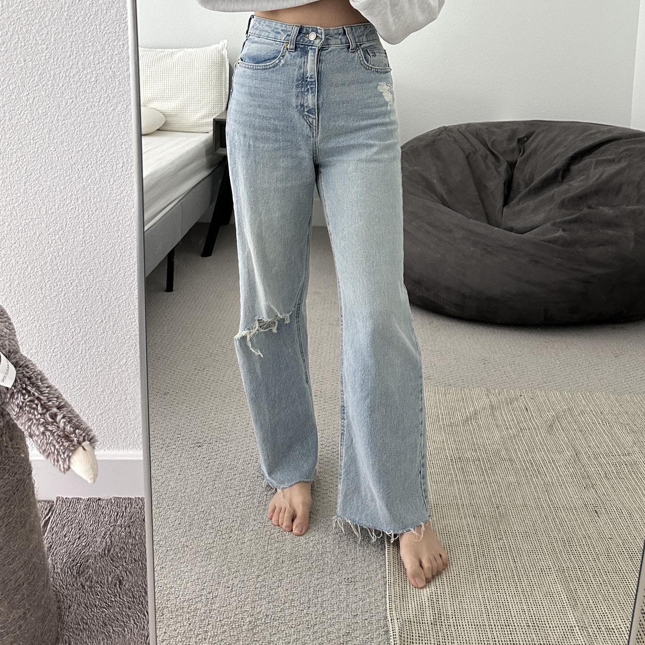 ON HOLD h&m straight leg jeans 27 inch inseam us... - Depop