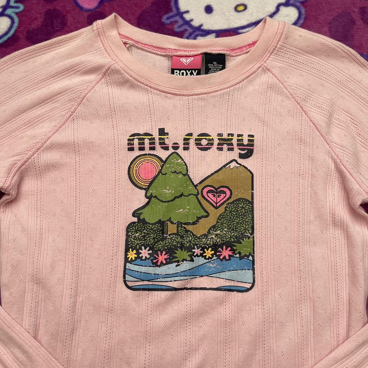 y2k mt roxy baby pink long sleeve top the cutest... - Depop