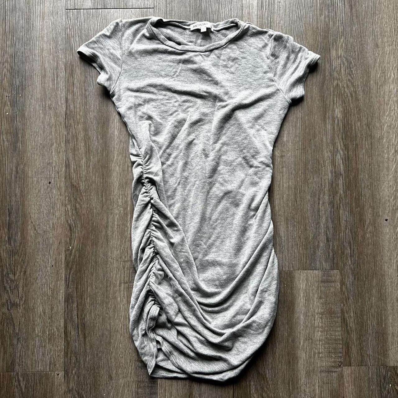 AntiStar grey fitted t shirt dress size small - Depop