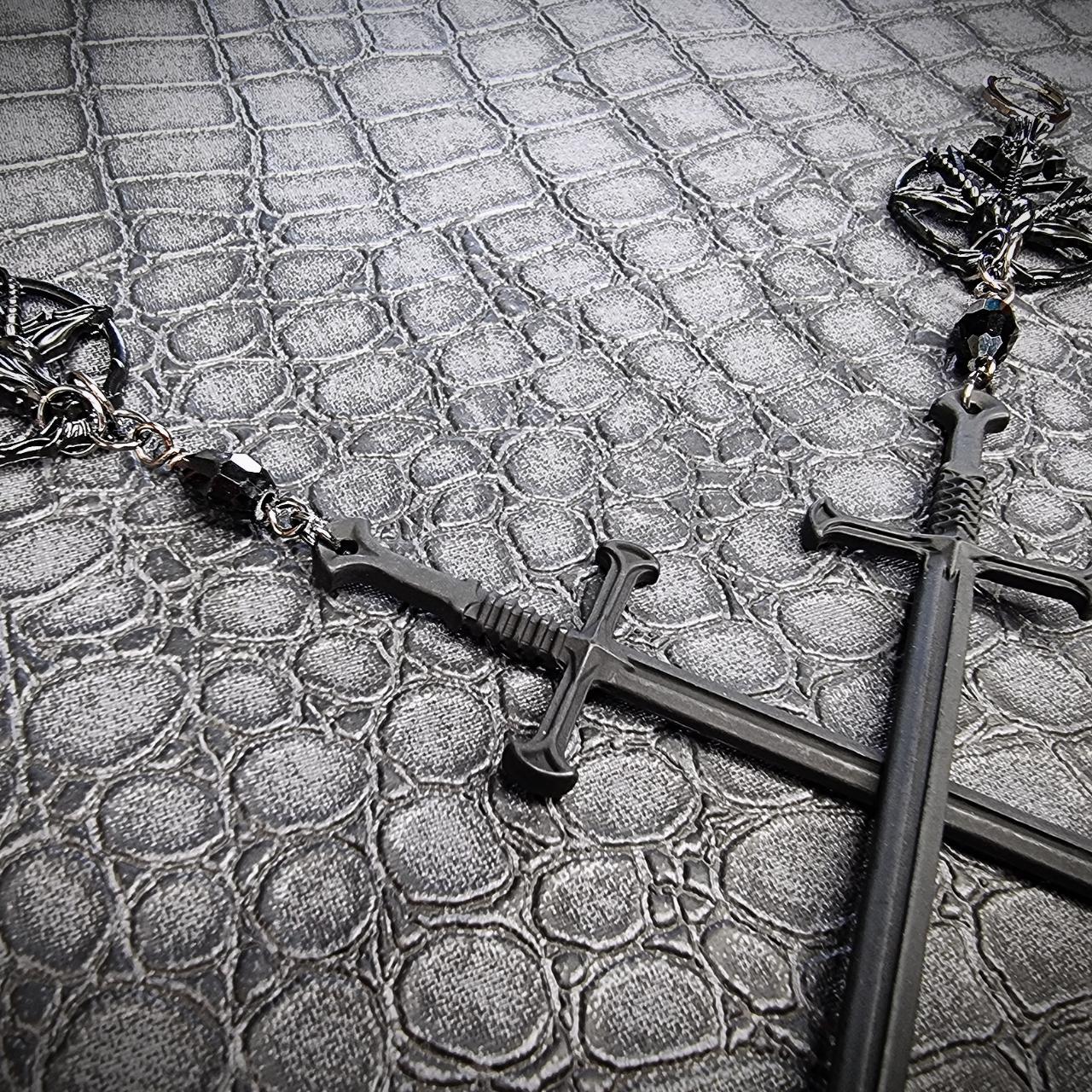 Gothic Baphomet Occult black Sword... - Depop