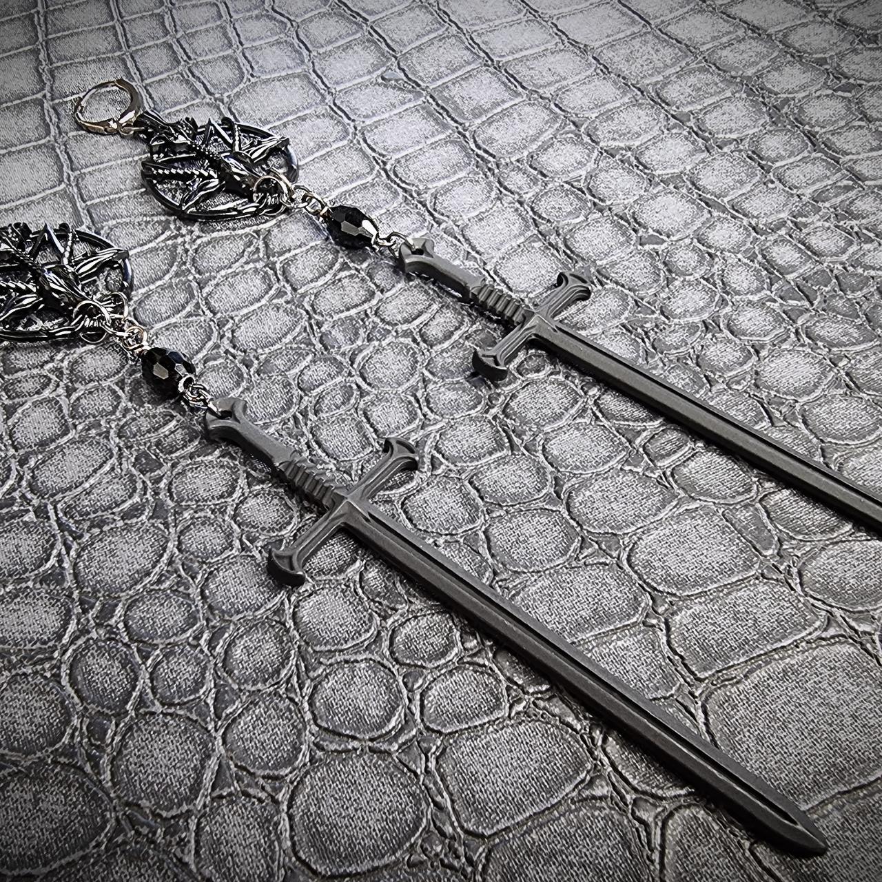 Gothic Baphomet Occult black Sword... - Depop