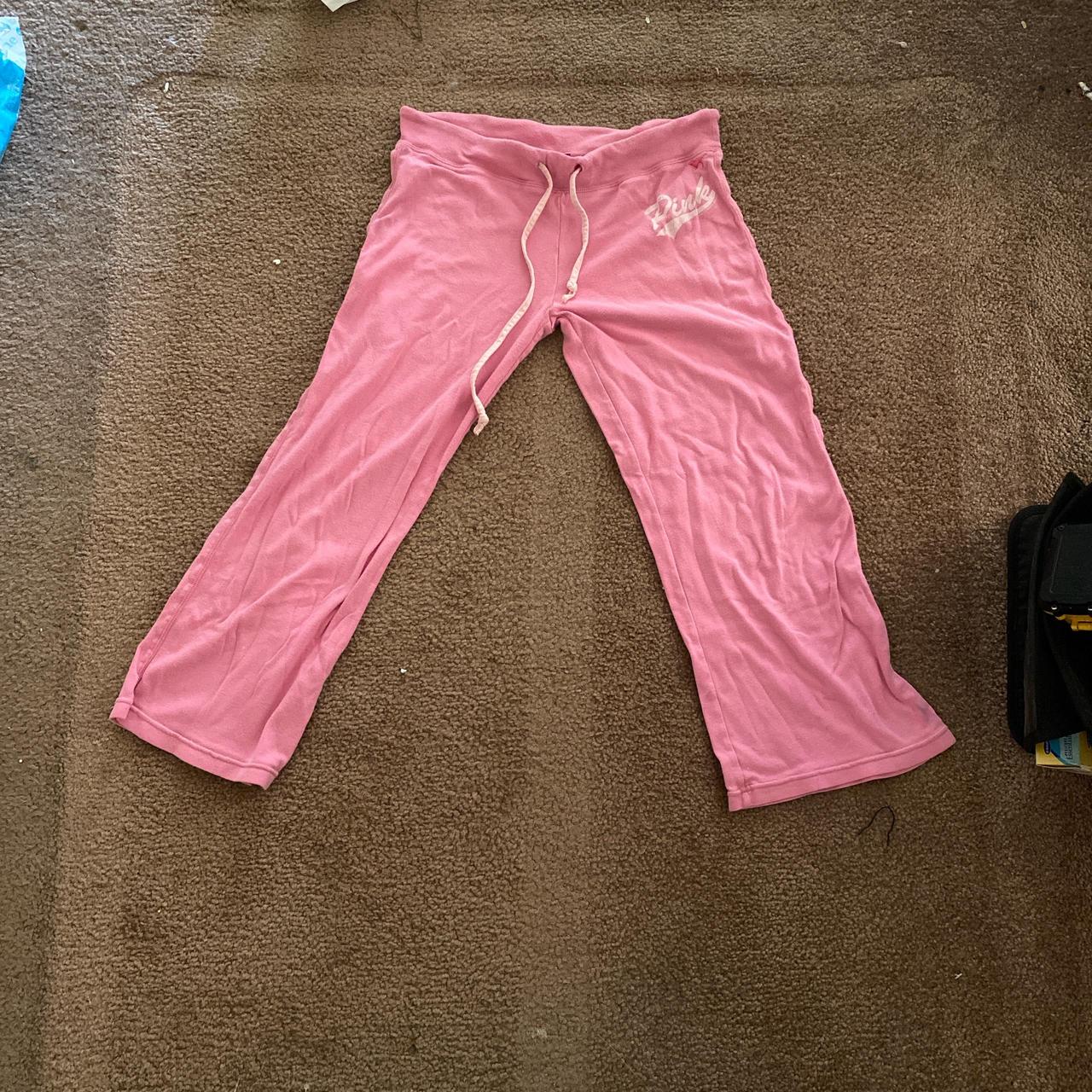 2000s pink jaw string capri joggers | Depop