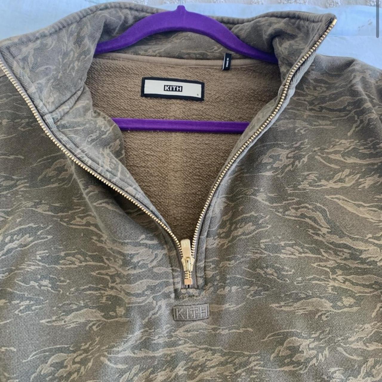 KITH woodland camo quarter zip pullover. Pristine... - Depop