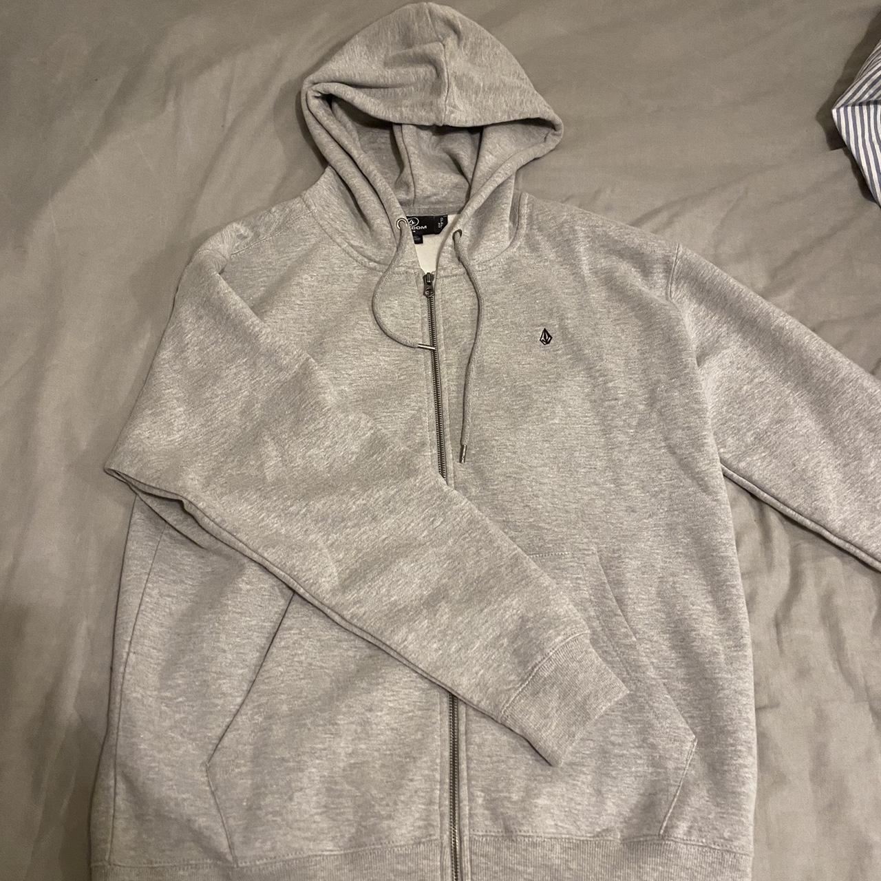Volcom grey zip up hoodie Mint condition never worn... - Depop