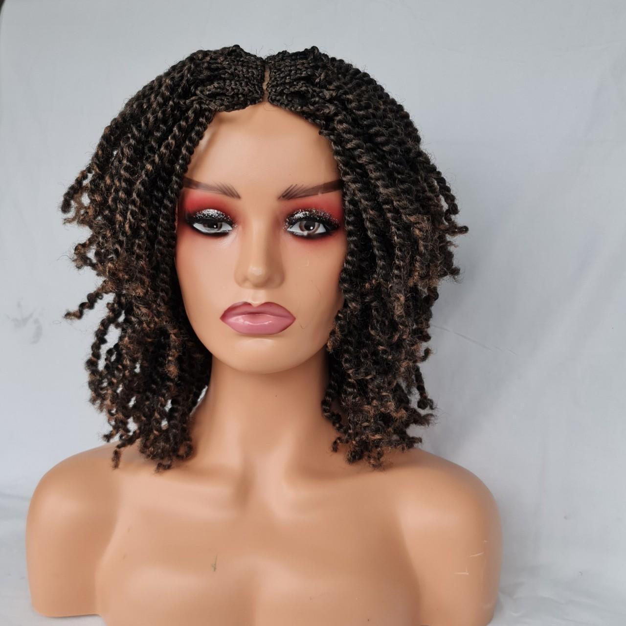 Kinky twisted wig,hand made braided wig.T1B/27... - Depop