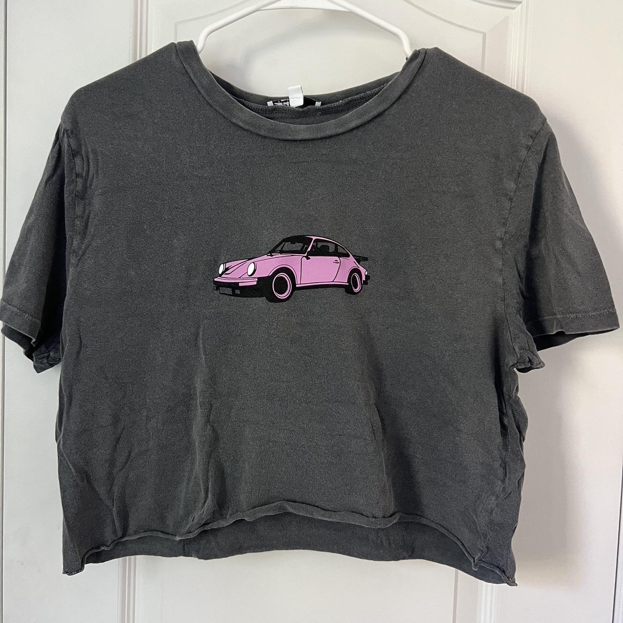 Subdued Women's Grey and Pink Crop-top | Depop