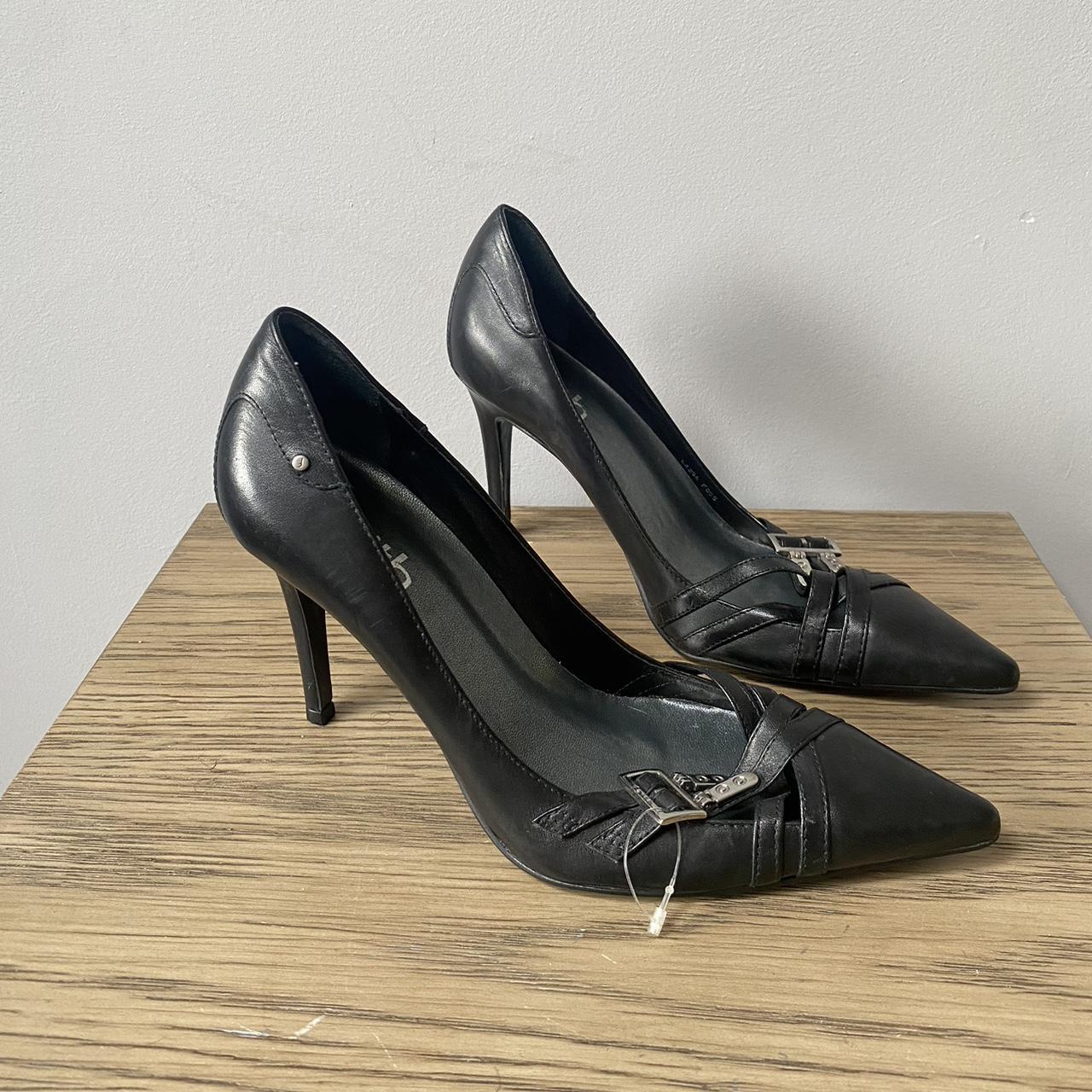 Faith heels, in black. Buckle detailing. I think... - Depop