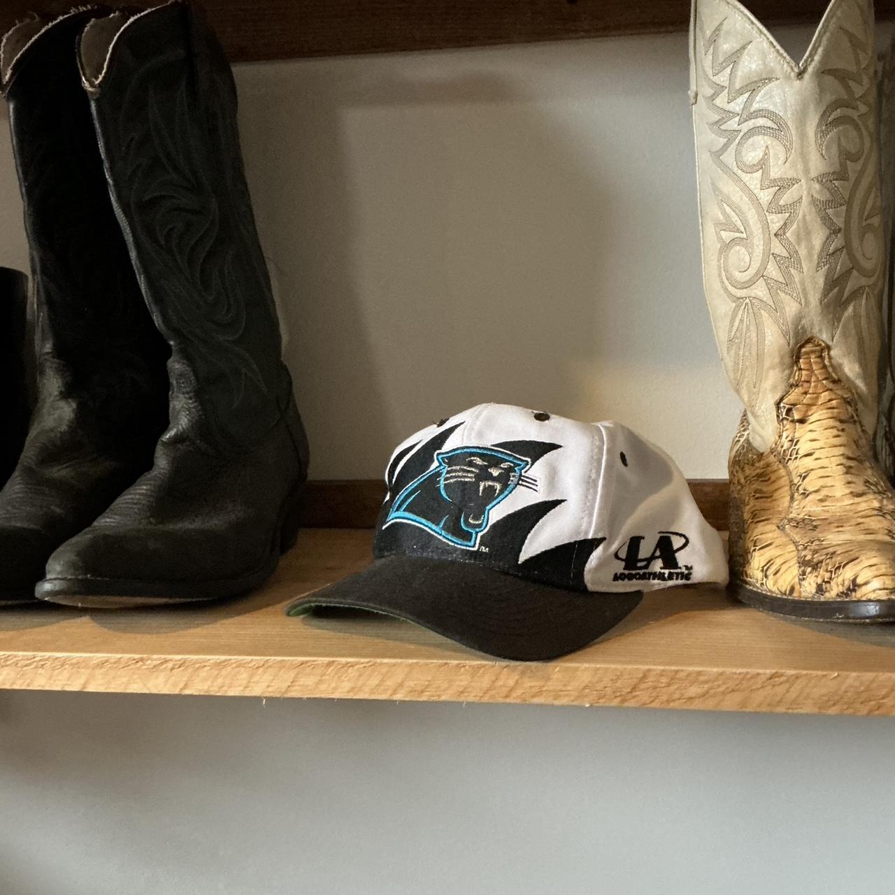 90s logo athletic shark tooth hat Carolina panthers | Depop